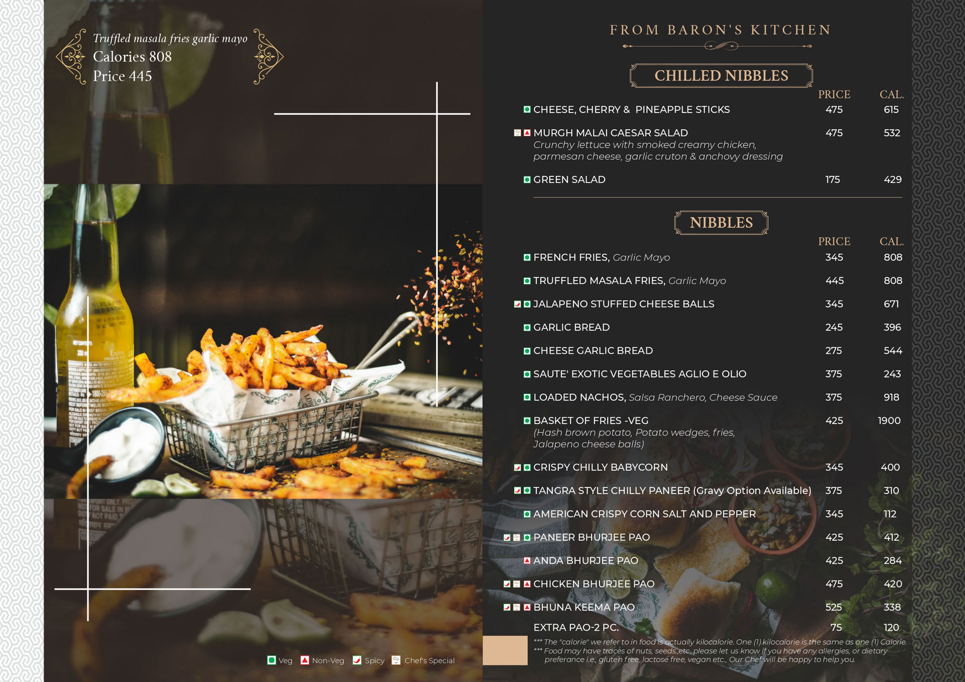 The Lords and Barons | Food Menu