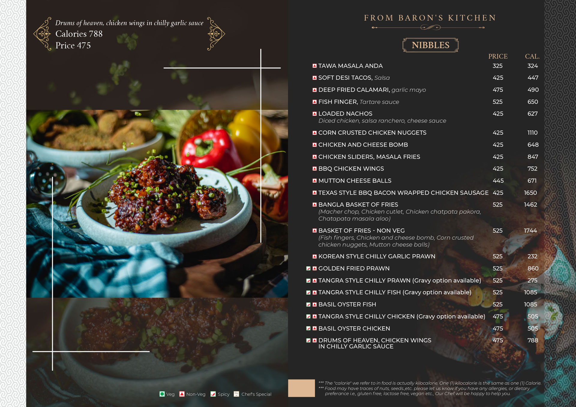 The Lords and Barons | Food Menu
